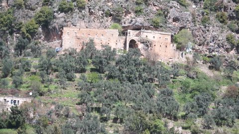 Qannoubine Monastery Qadisha Valley Lebanon Tiltup Stock Footage Video ...