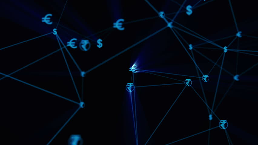 animation depicting interconnection currencies global economy Stock ...