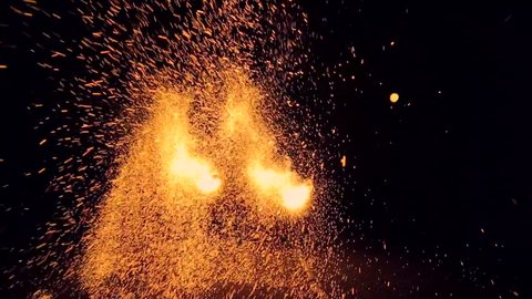 Slow Motion Spinning Firework Wheel Sparkles Stock Footage Video (100% ...