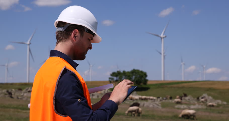 technician work digital tablet supervisor engineer Stock Footage Video ...