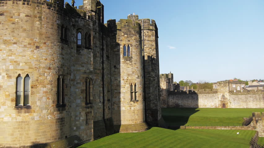 Aerial Alnwick Castle, Uk Stock Footage Video (100% Royalty-free ...