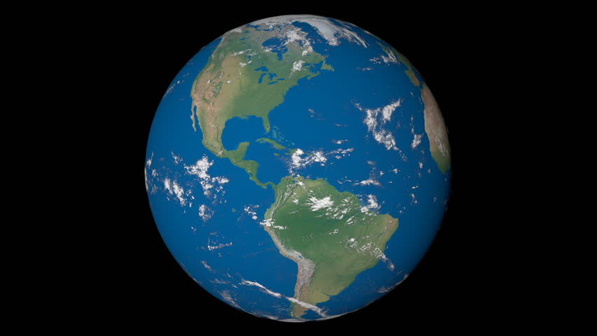 slowly rotating earth zooms into united Stock Footage Video (100% ...