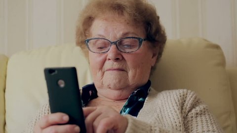 Older Woman Her New Smartphone Stock Footage Video (100% Royalty-free ...