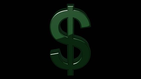 3d Animated Green Dollar Sign Rotating Stock Footage Video (100% ...