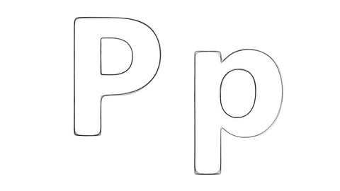 Art Hand Drawing Sketch Letter P Stock Footage Video (100% Royalty-free ...