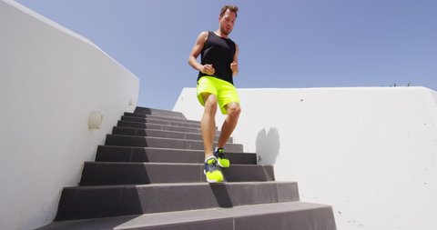 Stairs Running Man Doing Run On Stock Footage Video (100% Royalty-free ...