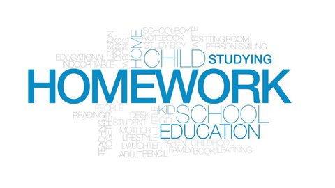 Homework Animated Word Cloud Text Design Stock Footage Video (100% ...
