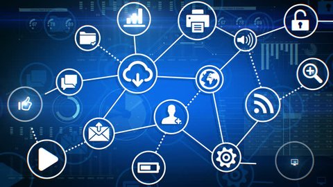 beautiful digital blue interface icons links Stock Footage Video (100% ...