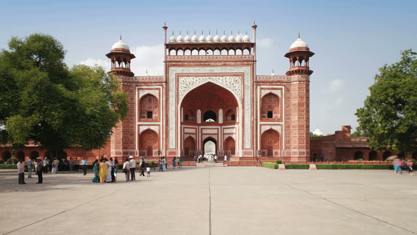 gateway entrance taj mahal unesco world Stock Footage Video (100% ...
