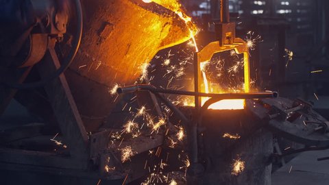 Unrecognizable Workers Melting Metal Foundry 4k Stock Footage Video ...