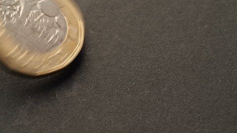 Uk One Pound Coin Spinning Slow Stock Footage Video (100% Royalty-free ...