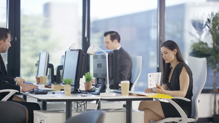 4k Corporate Business Group Working Stock Footage Video (100% Royalty ...