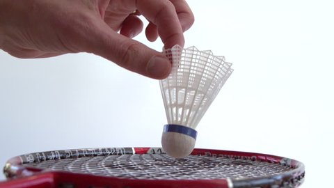 Hitting Shuttlecock Badminton Racket Stock Footage Video (100% Royalty ...