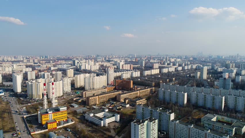 Moscow Suburb. the View from Stock Footage Video (100% Royalty-free ...