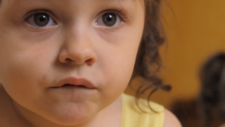 emotions child little girl big eyes Stock Footage Video (100% Royalty ...