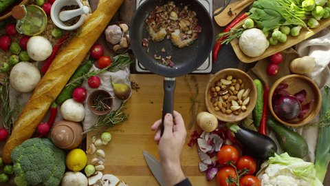 Fast Motion Male Hands Chopping Red Stock Footage Video (100% Royalty ...