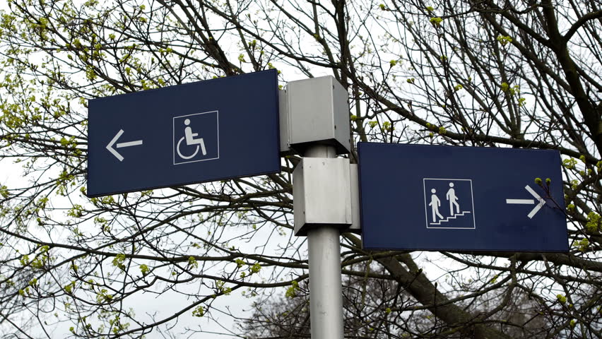 two signs showing different access directions Stock Footage Video (100% ...