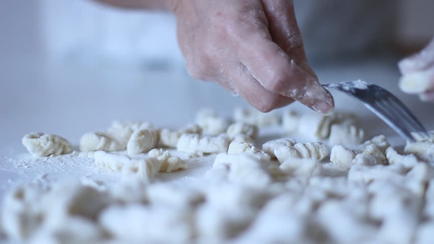 female chef's hands make potato nyoki Stock Footage Video (100% Royalty ...