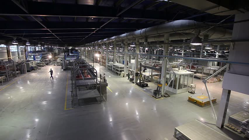 industrial interior conveyor production room ceramic Stock Footage ...