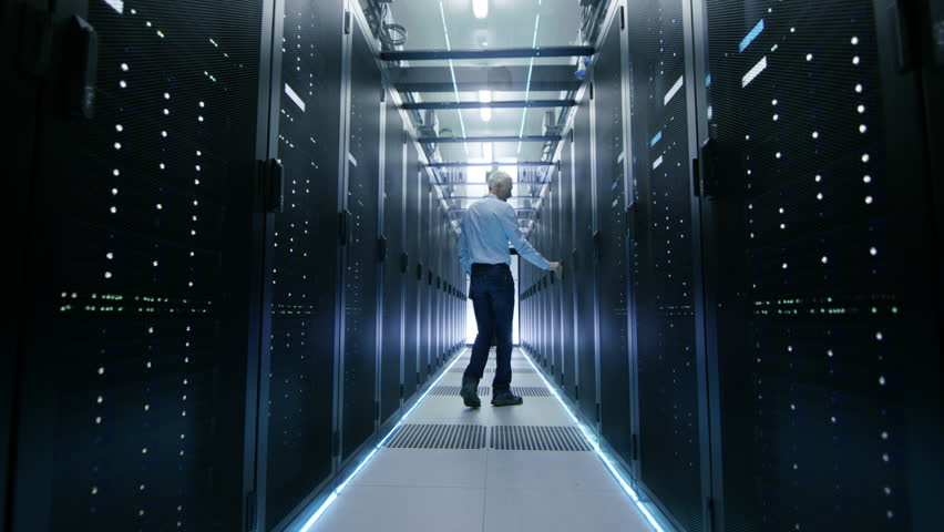 Server Engineer in Data Center Stock Footage Video (100% Royalty-free ...