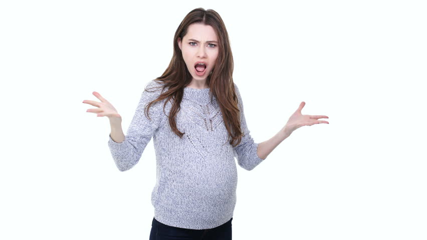 Angry Irritated Young Pregnant Woman Stock Footage Video (100% Royalty ...