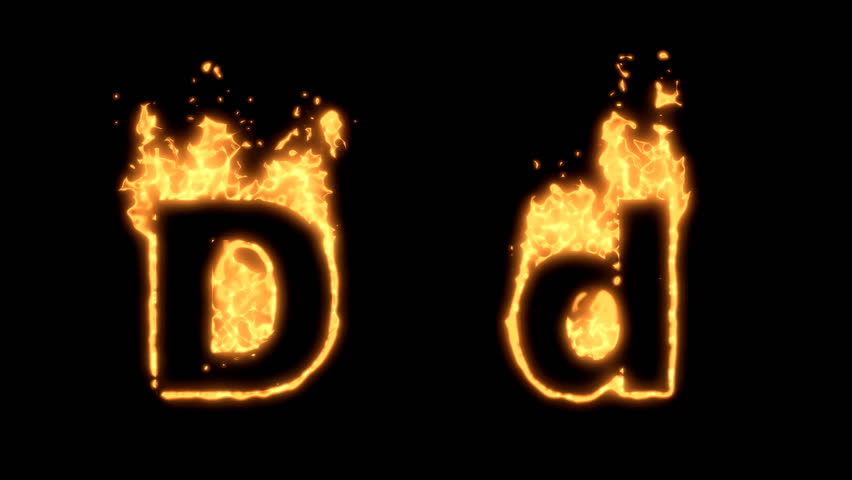 flaming alphabet upper lower case d Stock Footage Video (100% Royalty ...