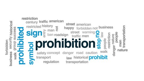 Prohibition Animated Word Cloud Text Design Stock Footage Video (100% ...