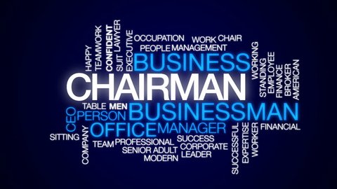 Chairman Animated Word Cloud Text Design Stock Footage Video (100% ...