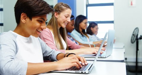 Teenage Students Class Using Computers Classroom Stock Photo 71162905 ...