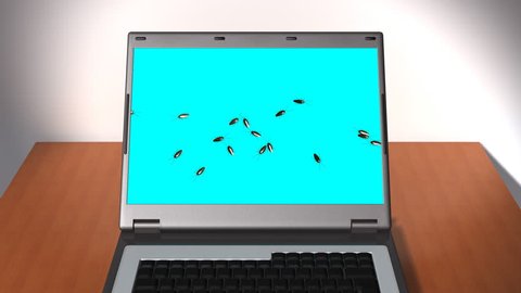 Computer Infected By Insectlike Virus Which Stock Footage Video (100% ...