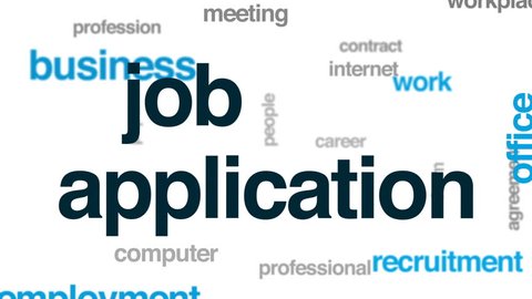 Job Application Animated Word Cloud Text Stock Footage Video (100% ...