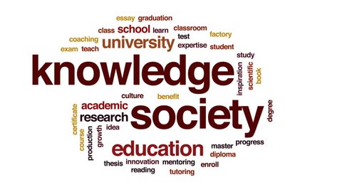 Knowledge Society Animated Word Cloud Text Stock Footage Video (100% ...