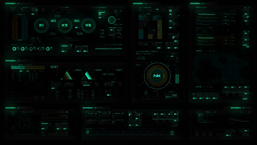 Futuristic Digital Interface Screen Stock Footage Video (100% Royalty ...