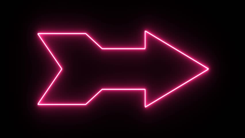 4k Neon Pink Arrow Shape Stock Footage Video (100% Royalty-free ...