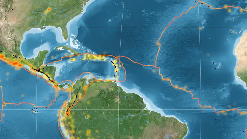 Caribbean Tectonic Plate Featured Animated Stock Footage Video (100% ...