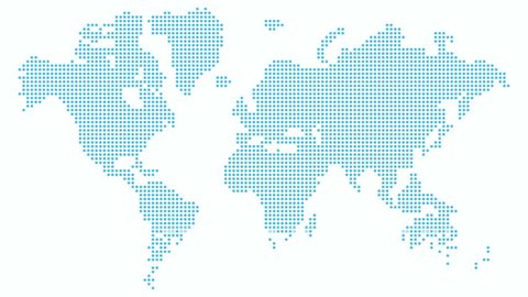 Pixelated World Map Isolated On White Stock Vector (Royalty Free) 608995217