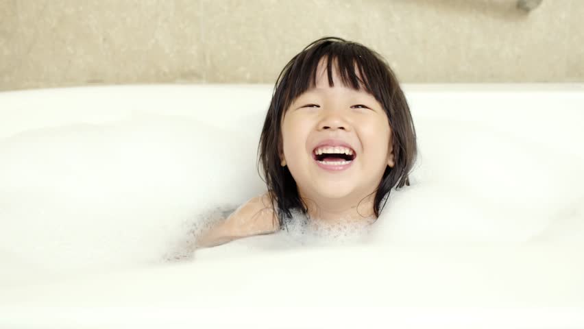 video cute girl take bath smile Stock Footage Video (100% Royalty-free ...