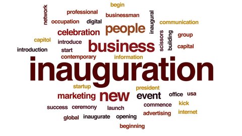 Inauguration Animated Word Cloud Text Design Stock Footage Video (100% ...