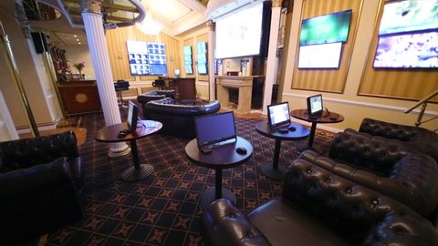 Sports Matches Broadcast Sports Betting Room Stock Footage Video (100% ...