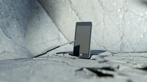 Smart Phone Falling Down Smashing Concrete Stock Footage Video (100% ...