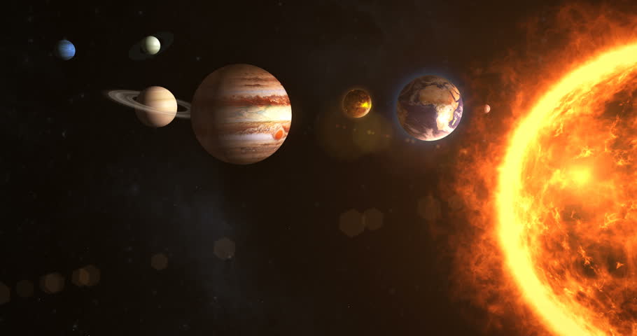 Solar System with Sun and Stock Footage Video (100% Royalty-free ...
