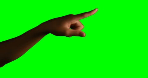 Hand Woman Pointing Against Green Screen Stock Footage Video (100% ...