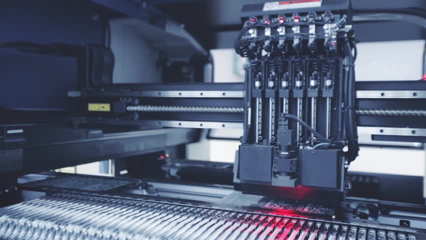 automated electronic circuit board production machine Stock Footage ...