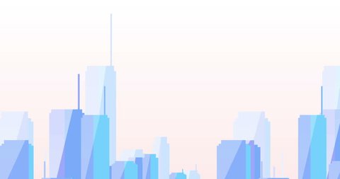 2d Animated Blue Loopable Downtown City Stock Footage Video (100% ...