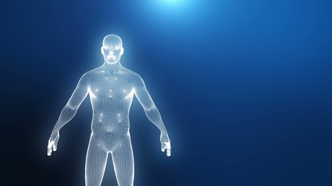 Human Body Modeled Points Contour Figure Stock Footage Video (100% ...