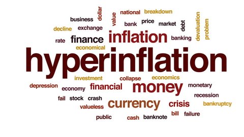 Hyperinflation Animated Word Cloud Text Design Stock Footage Video (100 ...