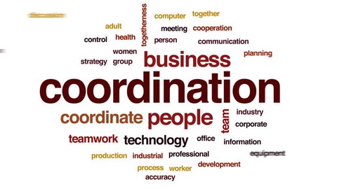 Coordination Animated Word Cloud Text Design Stock Footage Video (100% ...