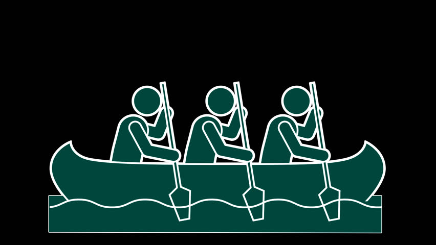 Stick Figure Characters Canoeing with Stock Footage Video (100% Royalty ...