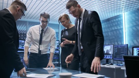 Team Government Agents Tracking Fugitive Help Stock Footage Video (100% ...