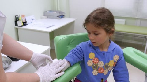 Blood Test Little Girl Sitting On Stock Footage Video (100% Royalty ...